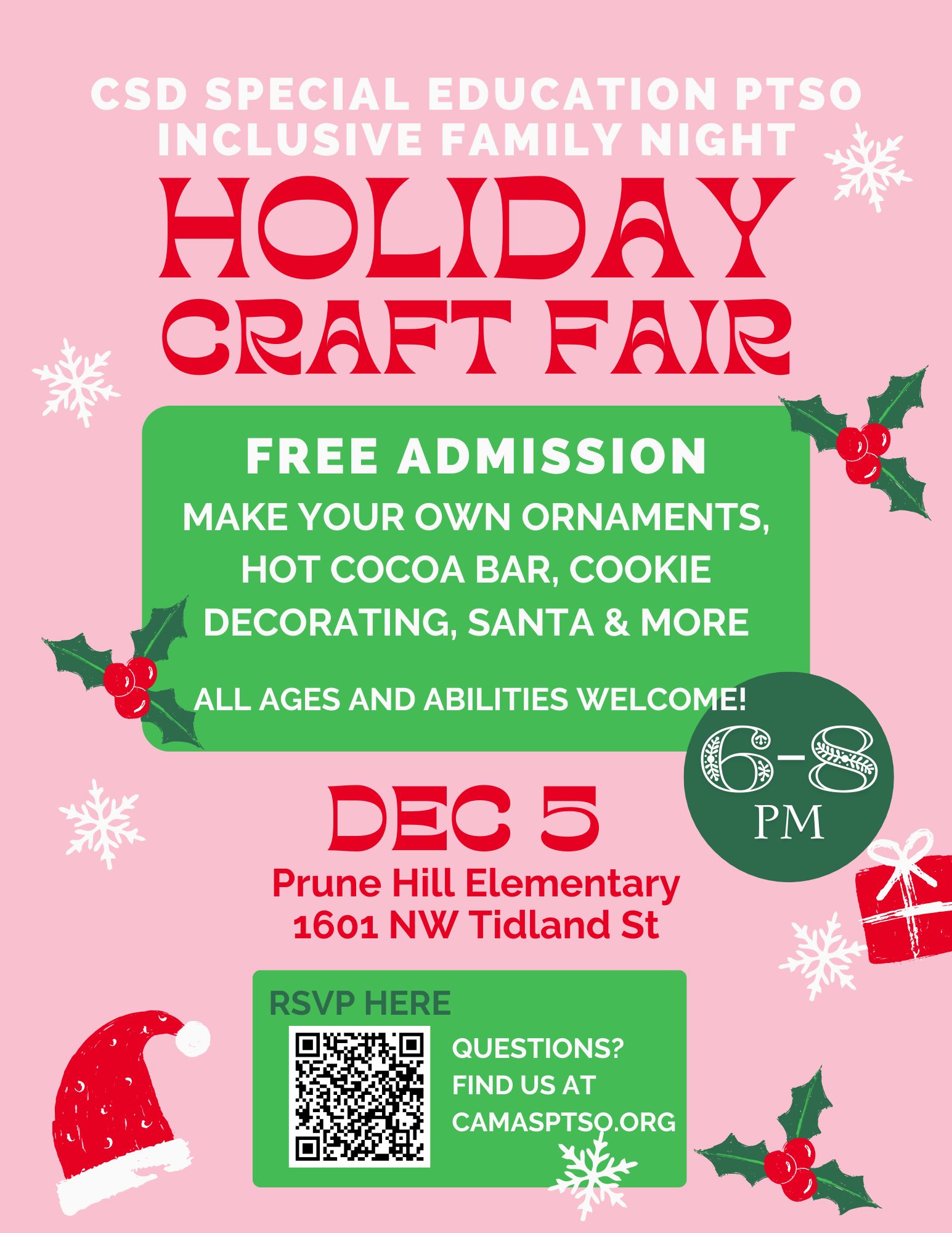 Holiday Craft Fair - Camas Special Education PTSO